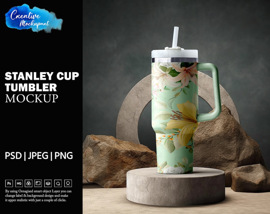 Stanley Cup Tumbler Mockup | Tumbler Mockup | Change Background, Add ...