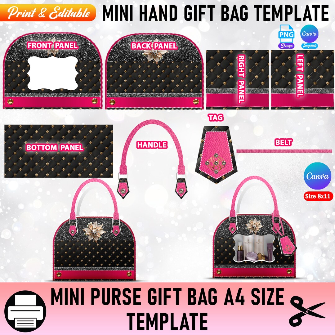 Trendy Fashion Purse Gift Bag Box Template, DIY Designer Handbag Gift ...