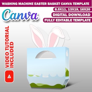 Easter Gift Box Canva Template Foam Board Easter Basket Gift Box