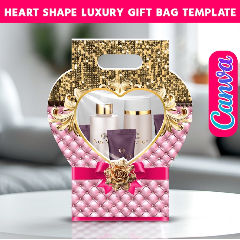 Heart Shape Handbag Gift Box Template, Designer Handbag Gift Box ...