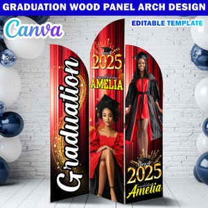 Graduation Wooden Arch Panel Design Canva Backdrop Template, Editable ...