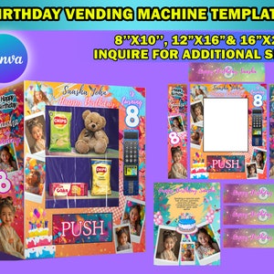 Editable Birthday Vending Machine Template, DIY Vending Machine for ...