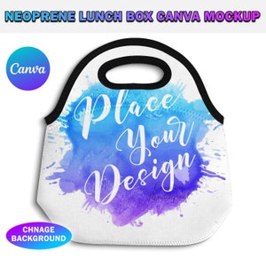 Canva Neoprene Handle Lunch Box Mockup, DYE Sublimation Bento Bag ...