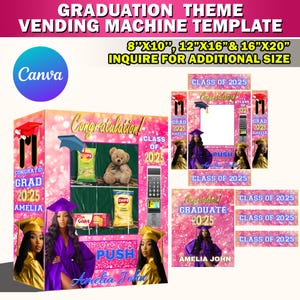 Graduation Vending Machine Template, Senior Template, DIY, 8x10, 12X16 ...