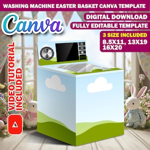 Top Load Washing Machine Gift Box Canva Template, Foam Board Easter ...