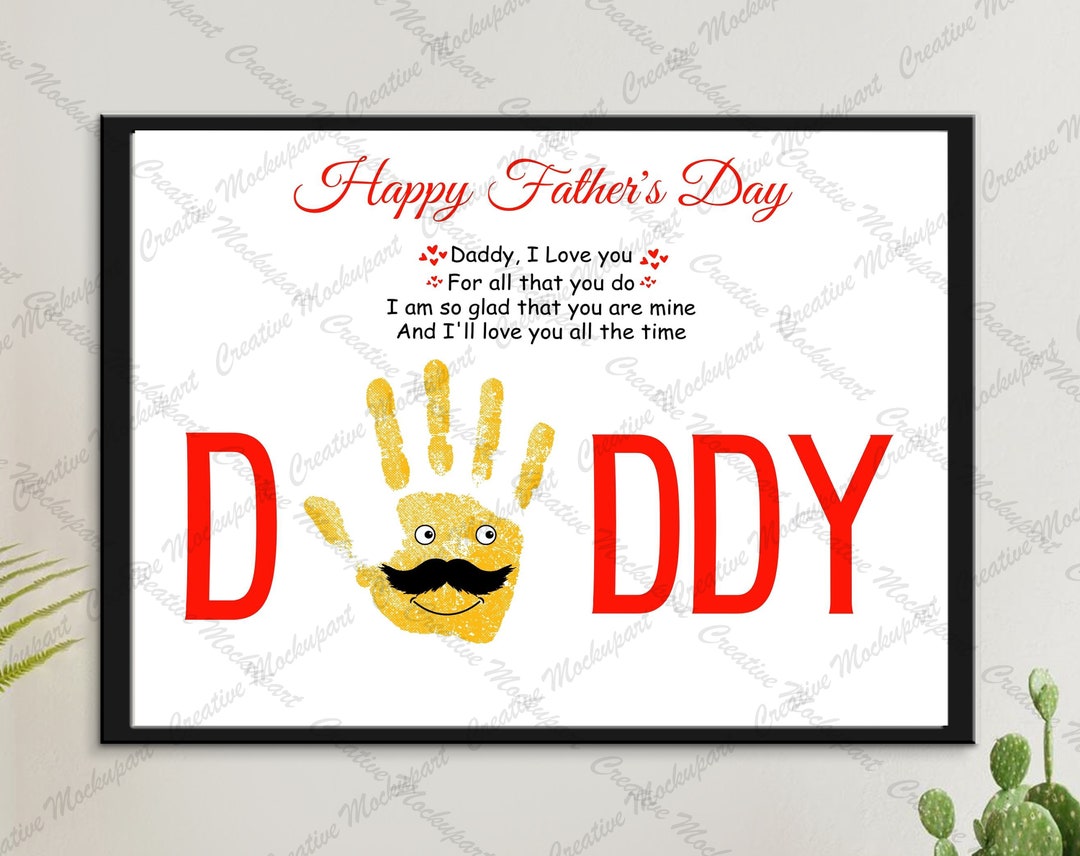 DIY 'I Love You Daddy' Poem Art: Handprint Craft Kit, Personalized Gift ...