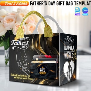 Father's Day Gift Box Design Template Bundle, Designer Handbag With ...