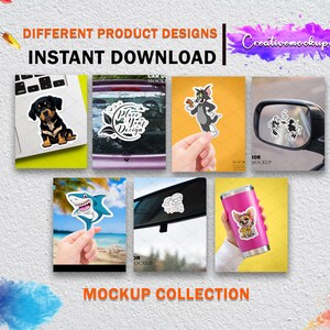 51 Mega Canva Frame Sticker Mockup Bundle 20 Hand Holding Sticker ...