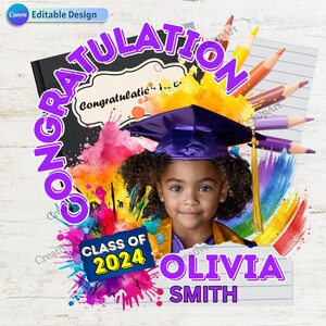 Kids Graduation Design Template, Grad Flyer, T-shirt Design, Grad Fan ...