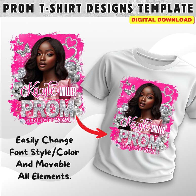 6x Viral Prom DTF Shirt Design Bundle, Prom T-shirt Design Canva ...