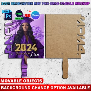 2024 Canva Graduation MDF Fan Mockup, Grad Paddle Mockup for ...