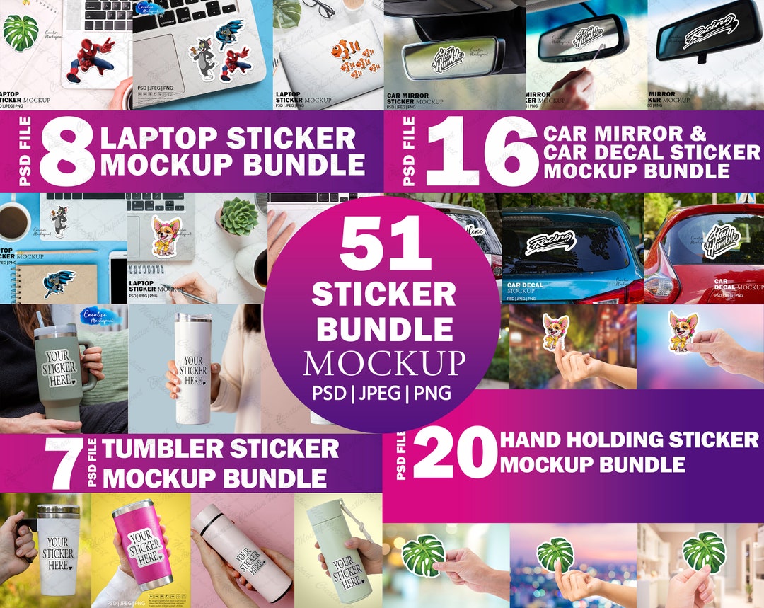 51 Mega Sticker Mockup Bundle 20 Hand Holding Sticker - Etsy