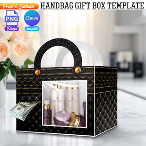 Designer Handbag Gift Box Template, DIY Purse Design Bundle, Luxury ...