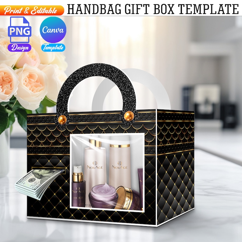 Designer Handbag Gift Box Template, DIY Purse Design Bundle, Luxury ...