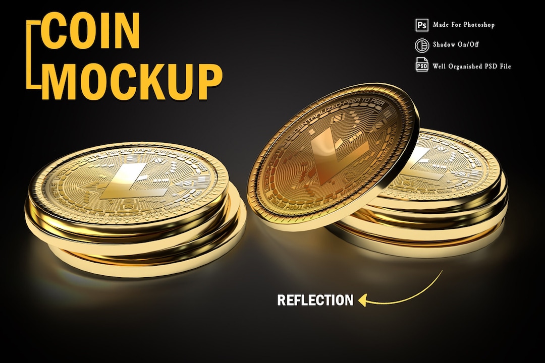 Coin Mockup - Gold/silver/bitcoin/litecoin/eethereum Mockup |add Your ...