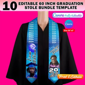 10 Graduation Stole Template Design Bundle for Graduation Sash ...