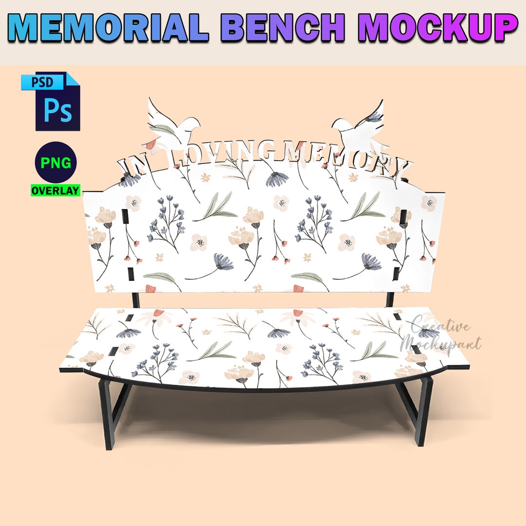 Dye Sublimation in Loving Memory Memorial Bench Mockup, Insert Your Own ...