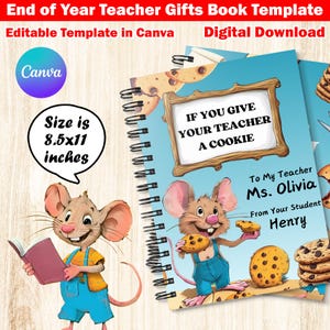 Canva Editable If You Give a Teacher a Cookie Gift Book Template ...