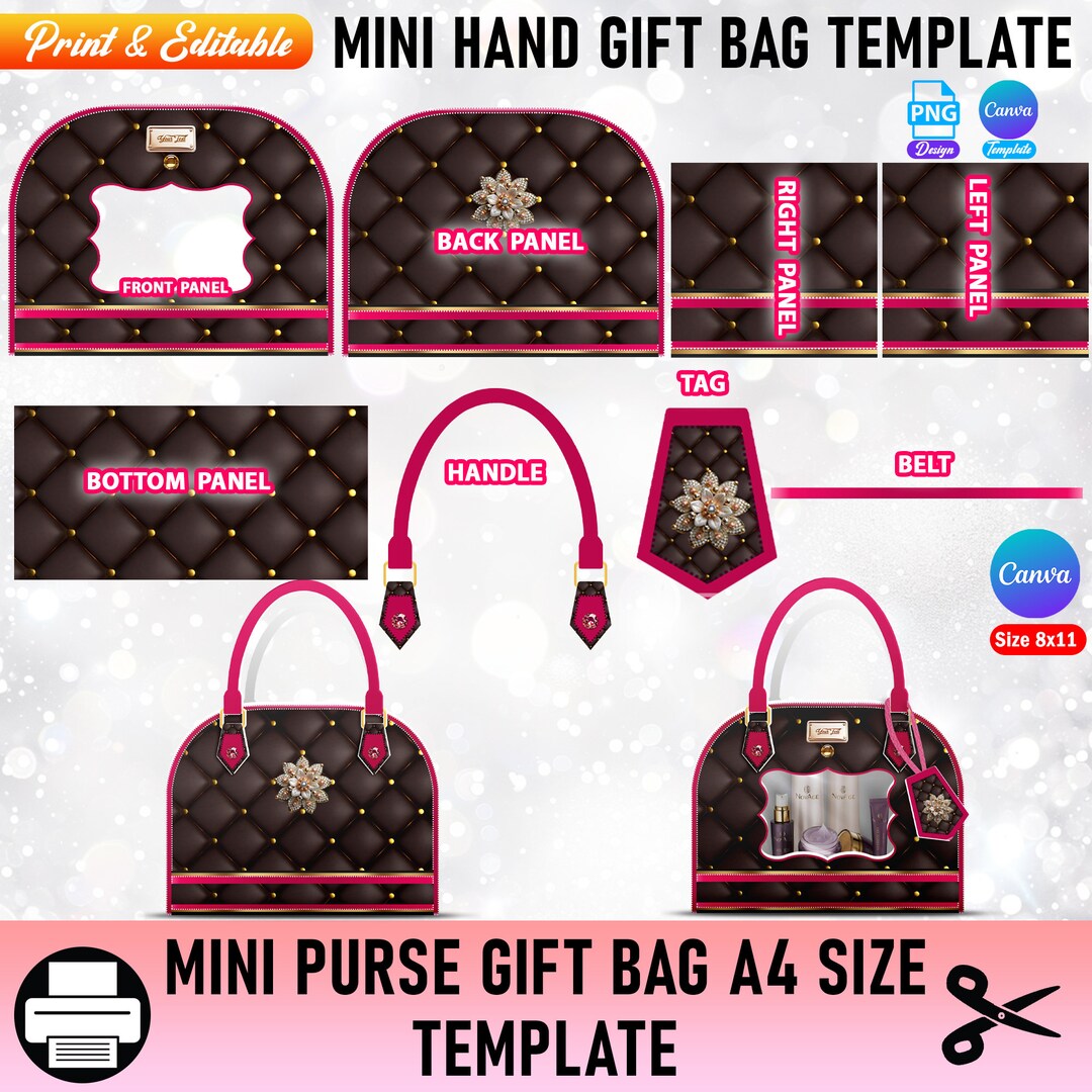 Popular Purse Gift Bag Box Template, DIY Designer Handbag Gift Box ...