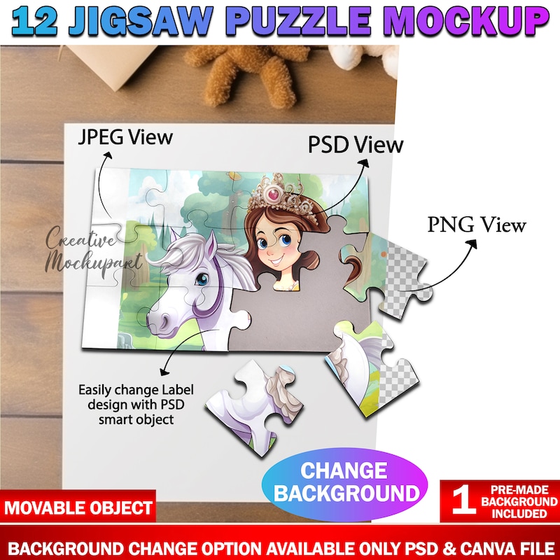 12 Piece Puzzle Template - Etsy
