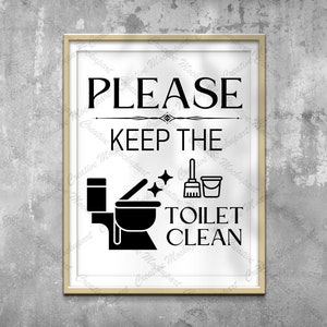 Please Keep the Toilet Clean Sign - Etsy