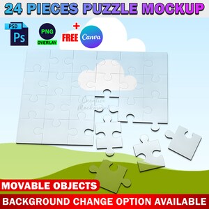 Dye Sublimation 24 Piece Puzzle Mockup, Jigsaw Puzzle Template, Insert ...