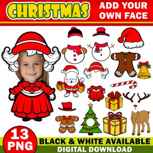 13x Christmas Add Your Own Photo Picture PNG MEGA Bundle, Santa Elf ...