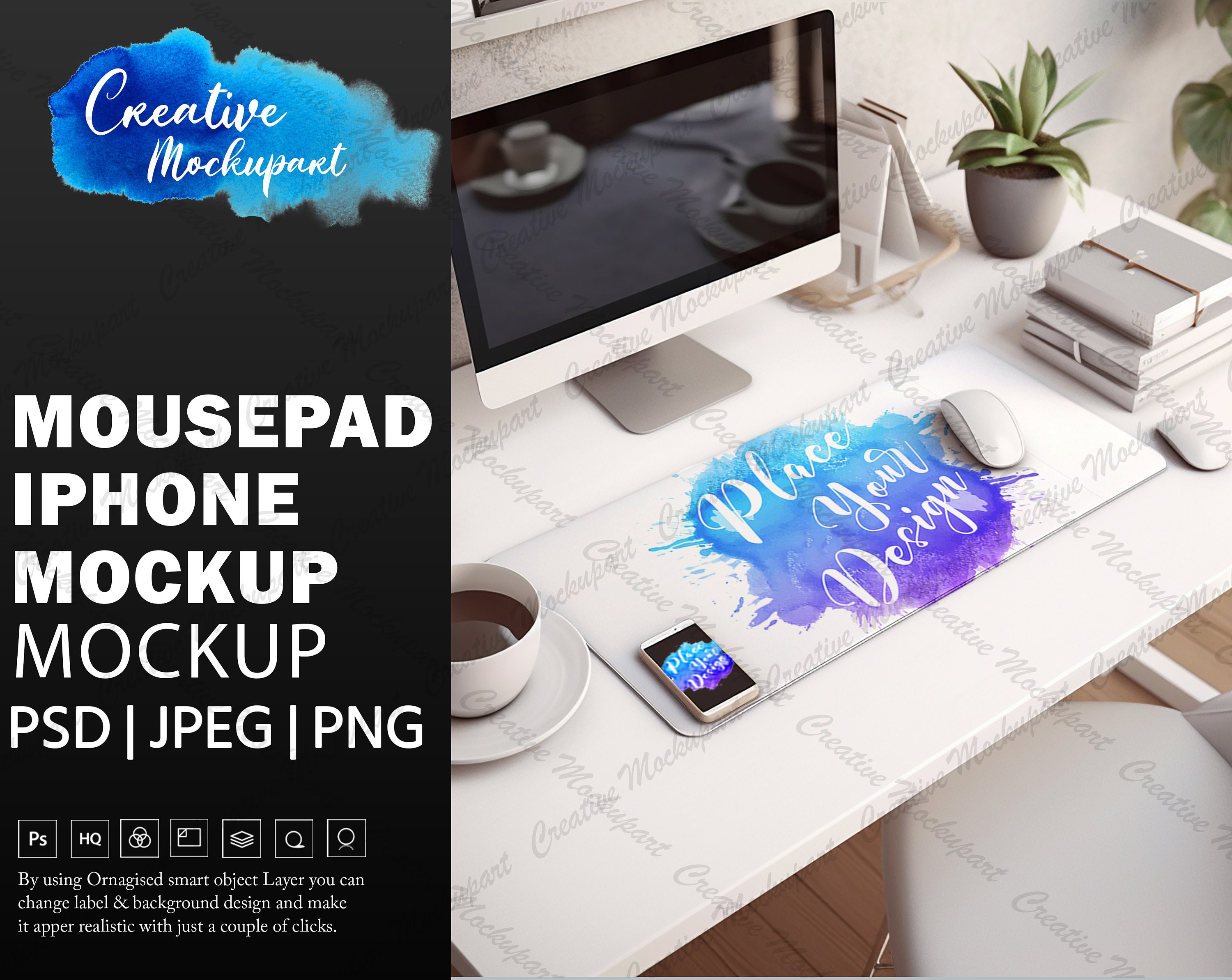 15.5 X 31.5 Mousepad With iPhone Mockup Printify - Etsy