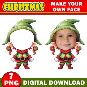 7 Christmas Add Your Own Photo Picture PNG Bundle, Santa Elf Reindeer ...