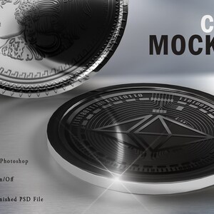 Coin Mockup - Gold/silver/bitcoin/litecoin/eethereum Mockup |add Your ...