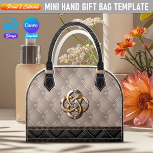 Branded Purse Gift Bag Box Template, DIY Designer Handbag Gift Box ...