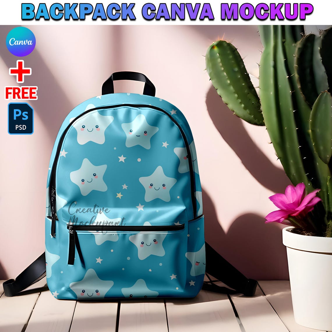 30x Canva Dye Sublimation AOP Backpack Mockup Bundle, AOP Backpack for ...