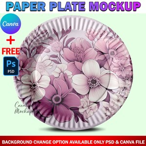 Canva Paper Plate Mockup, Dinner Plate Mockup, Kitchen Plate Mockup ...