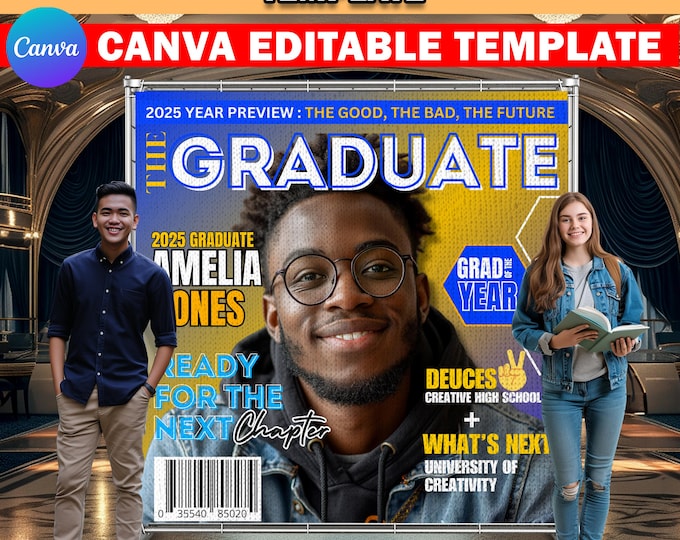 Graduation Banner Template, Editable in Canva , Graduation Backdrop ...
