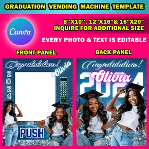 Canva Graduation Vending Machine Template, 2024 Senior DIY Graduation ...