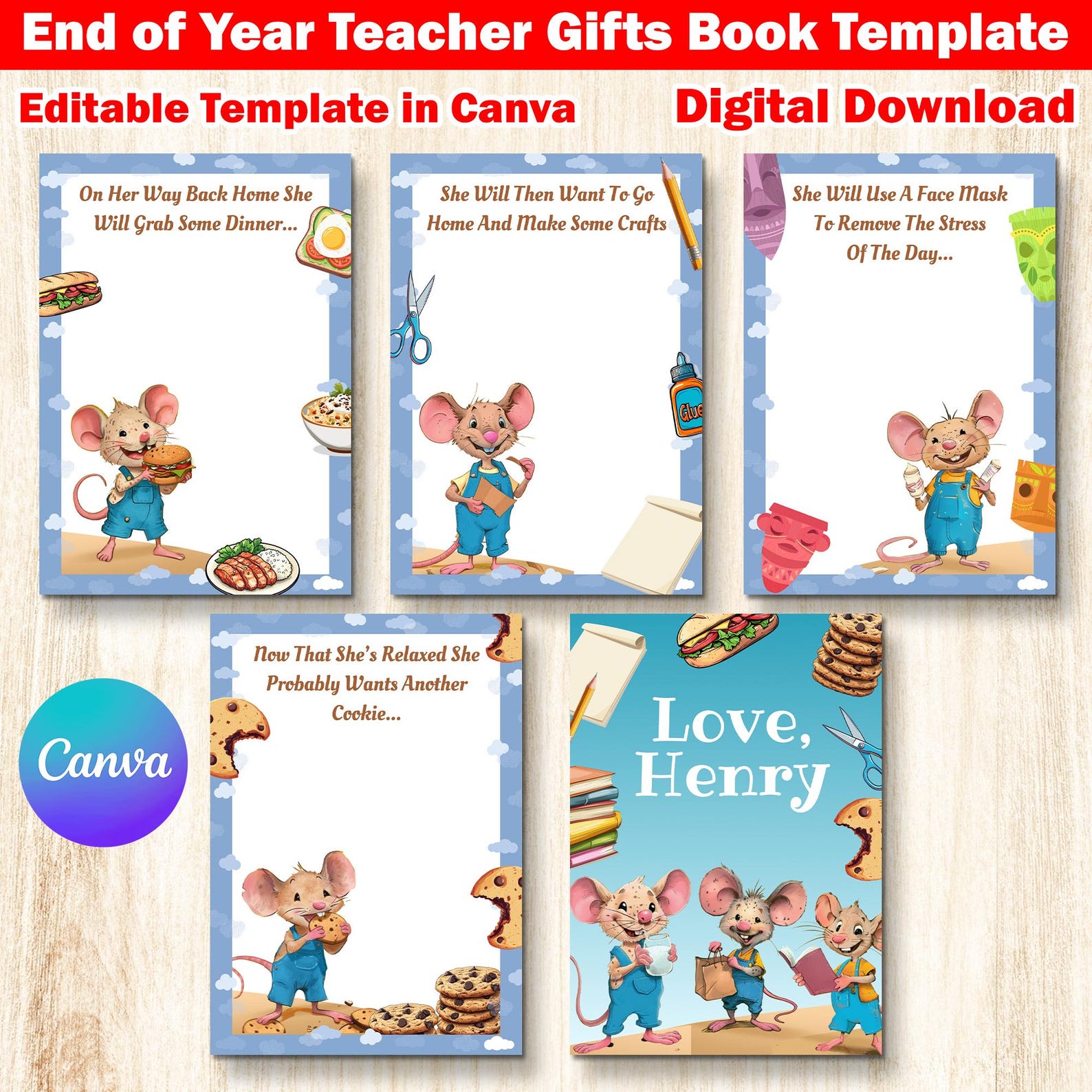 Canva Editable If You Give a Teacher a Cookie Gift Book Template ...