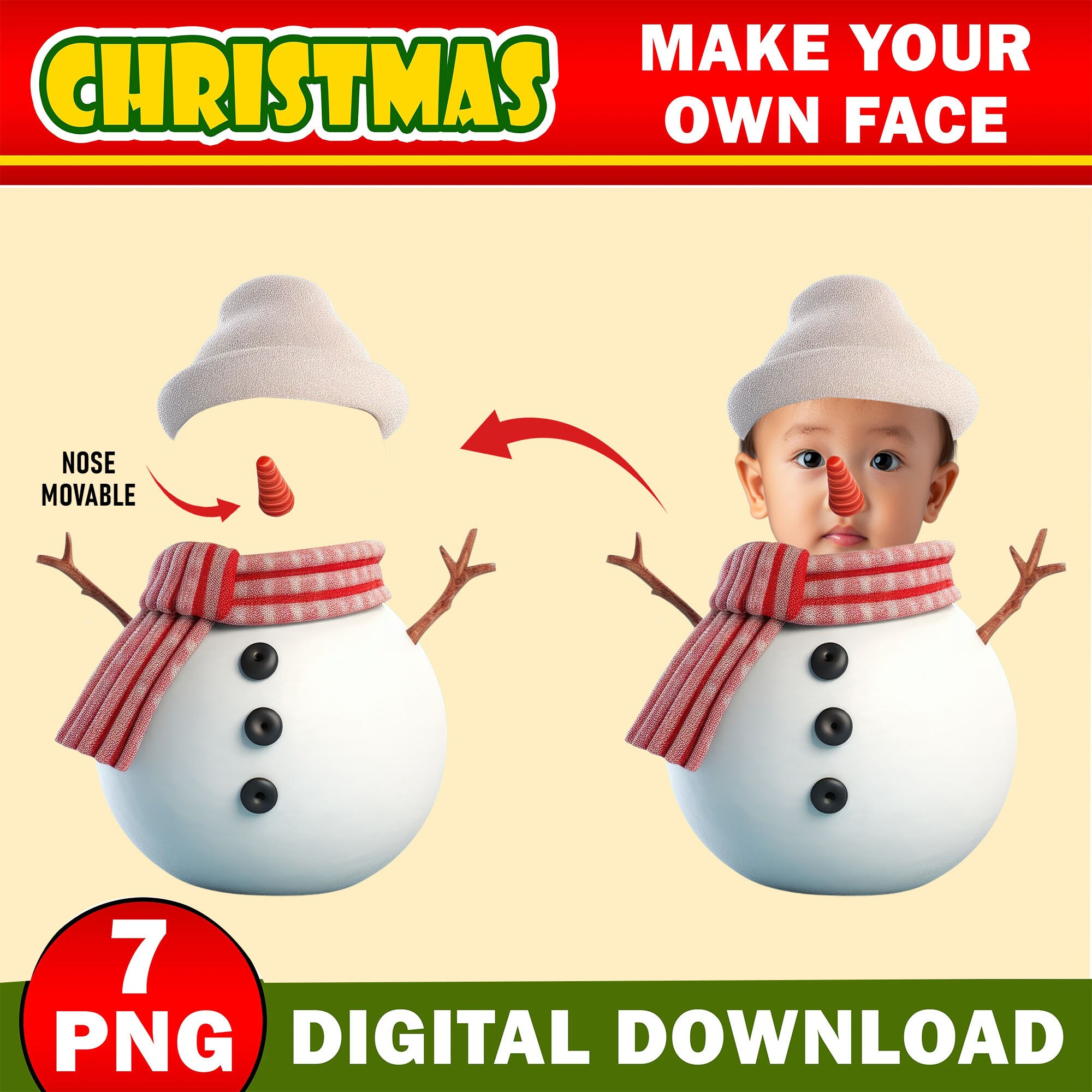 Christmas Snowman Add Your Own Photo Picture PNG Bundle, Cute Snowman ...
