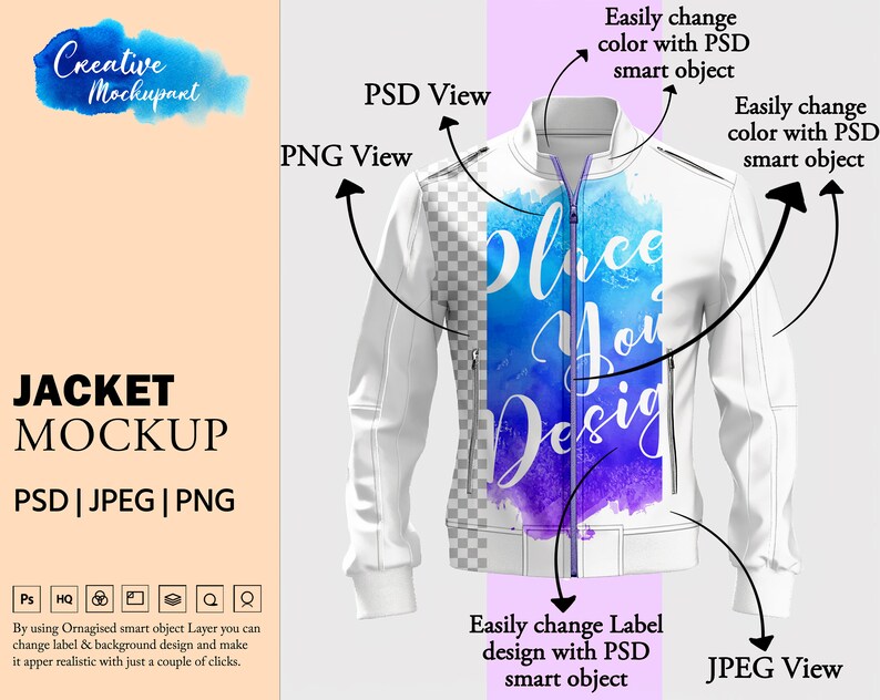 Jacket Mockup | Bomber Jacket Mockup | Change Background, Add Your Own ...