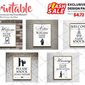 Please Knock Before Entering Sign Printable Pack, Welcome Please Wait ...
