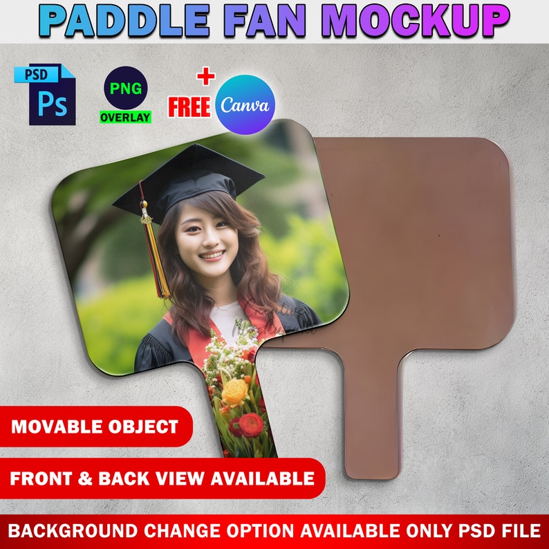 Dye Sublimation Paddle Fan Mockup, Church, Memorial Graduation MDF ...