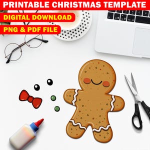 DIY Gingerbread Printable Craft for Kids Christmas Winter Kids Activity ...