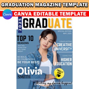 Graduation Magazine Design Template Bundle, Senior Class of 2025 ...
