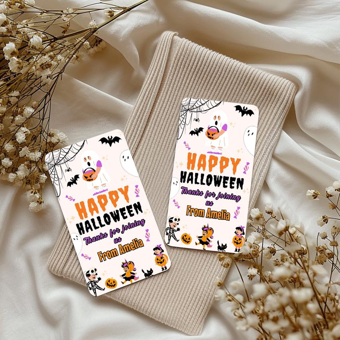 Editable Halloween Favor Tag Template Kids Halloween Costume Party Tag ...
