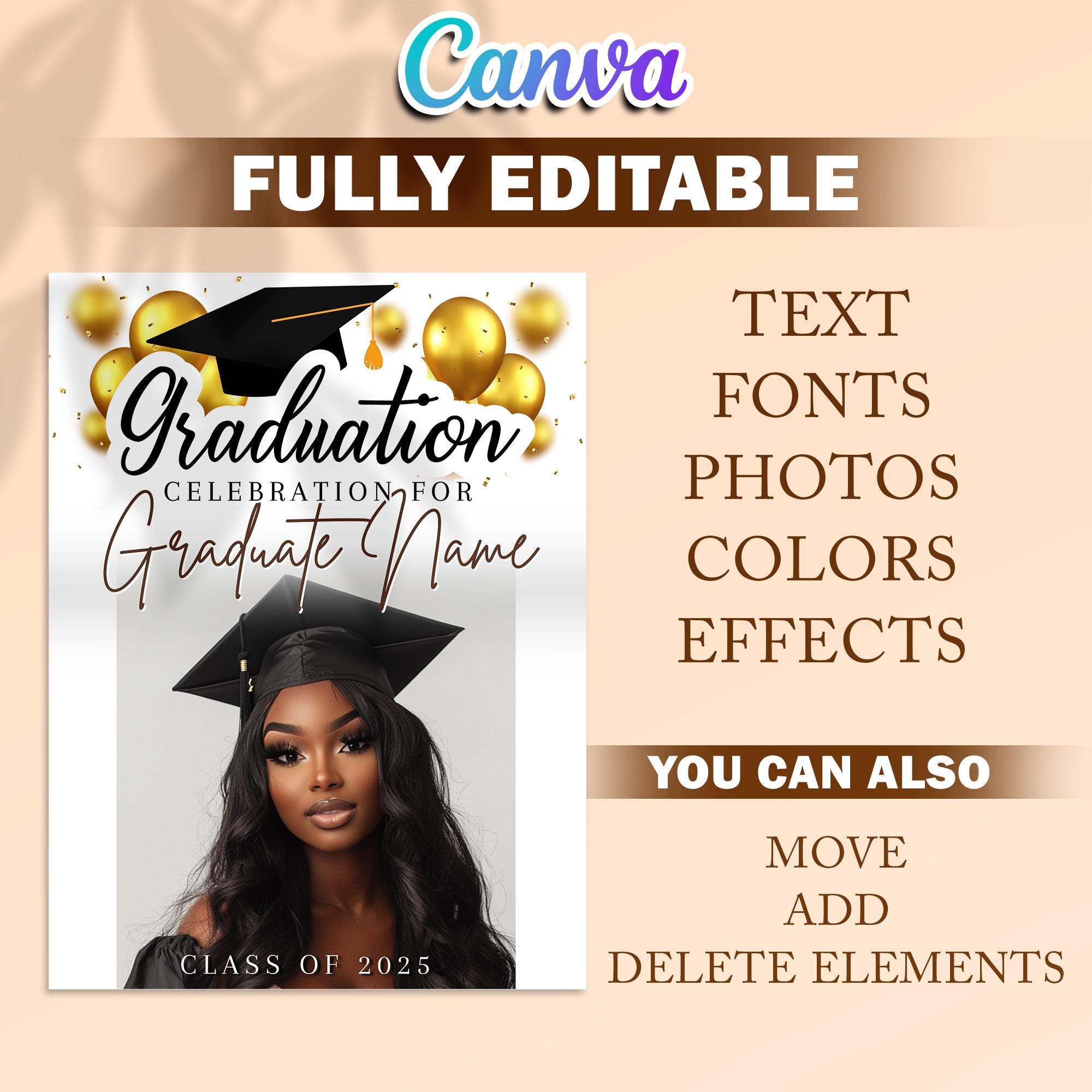 Graduation Party Welcome Sign Template, Editable Canva Grad Decor ...