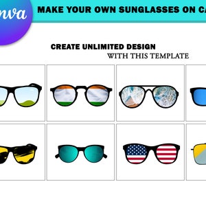 20 Sunglass Canva Frame Template | Make Your Own Sunglass Design in ...
