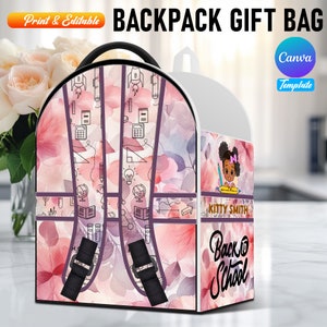 Backpack Gift Box Design, Back to School Gift Book Bag Gift Box Canva ...