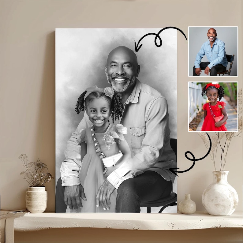 Custom Memorial Portrait, Add a Loved One to Your Photo, Memorial ...