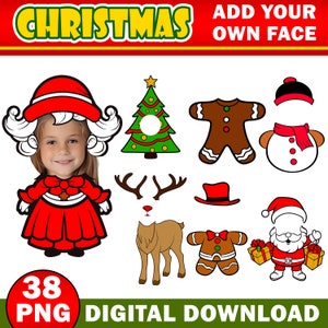 38 Christmas Add Your Own Photo Picture PNG MEGA Bundle Santa Elf ...