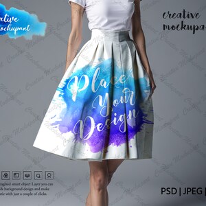 Midi Skirt Mockup | Change Background, Add Your Own Design via Photoshop Smart PSD Object ...