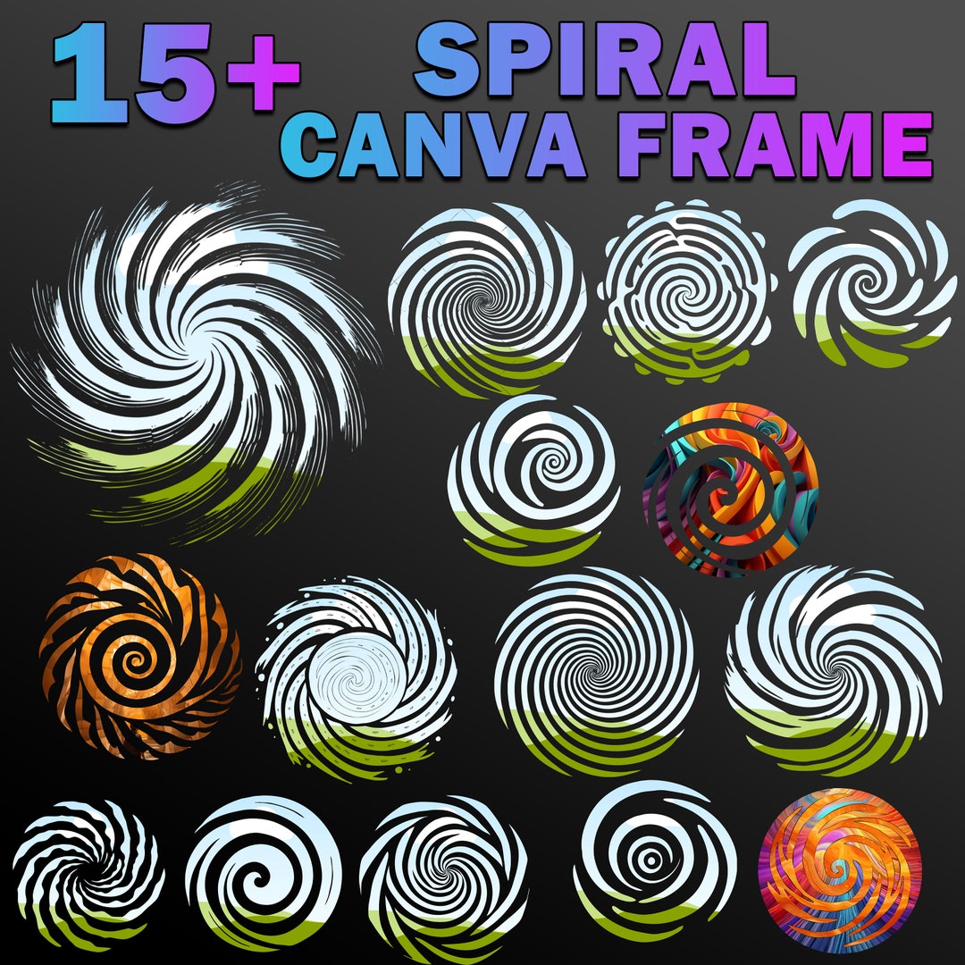 Custom Pattern Spiral Design on Canva, Spirals CANVA Frames Template ...